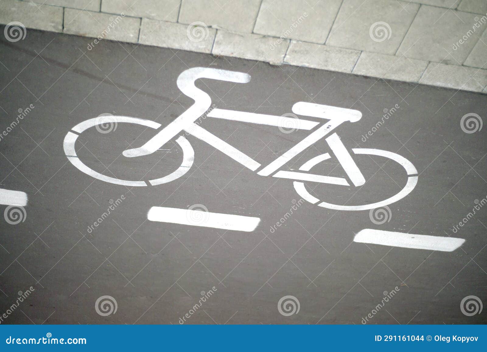 Bike Path. Markings on the Road Stock Photo - Image of recreation ...