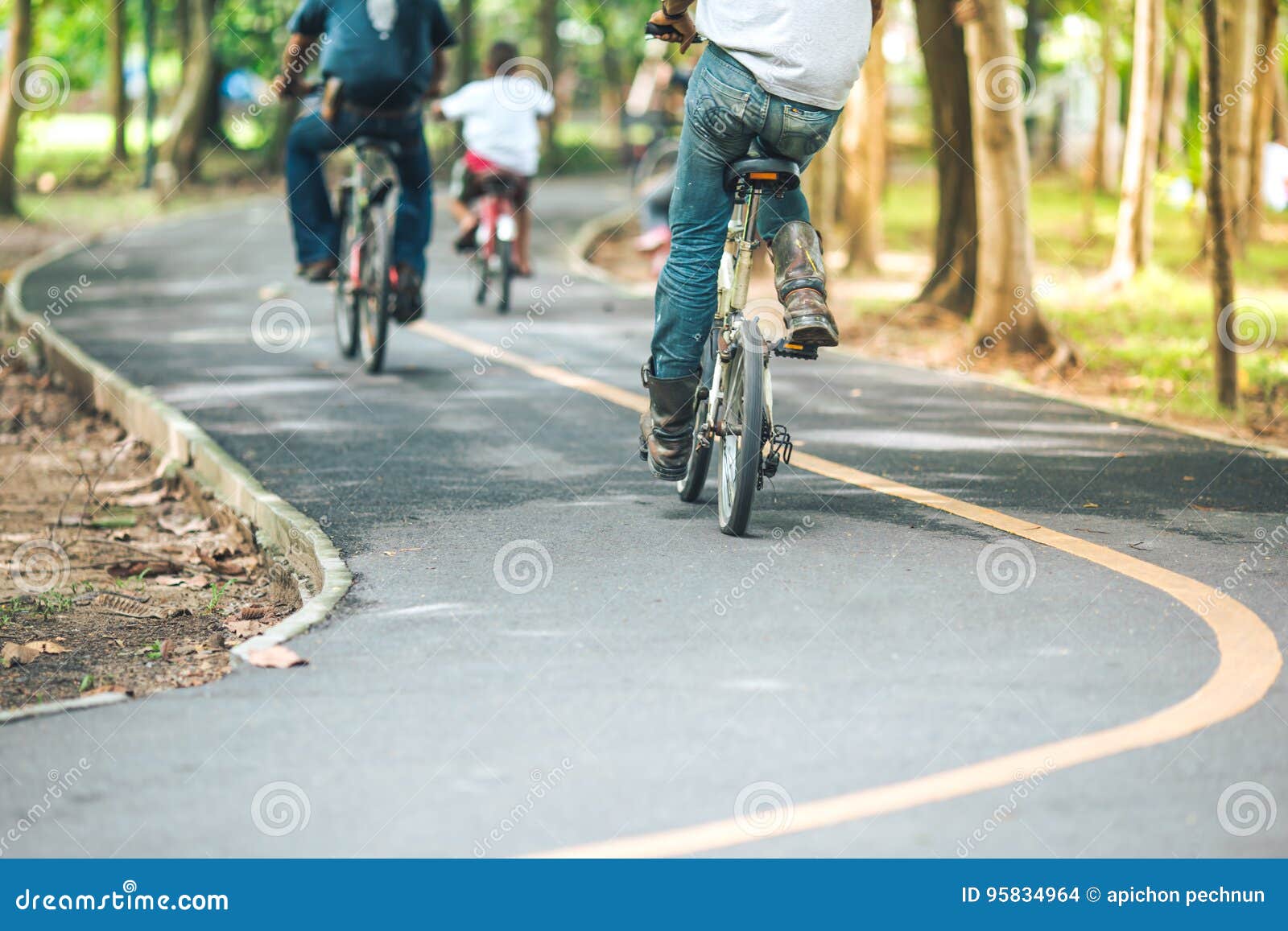 Bike Path,movement of Cyclist in the Park Stock Photo - Image of bike ...