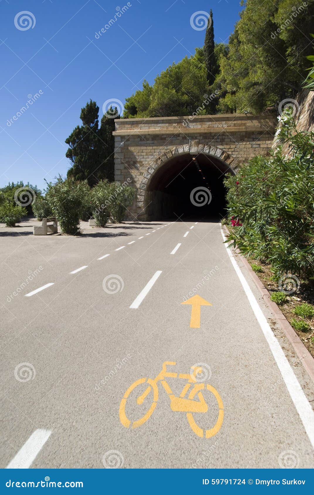 Bike path stock photo. Image of painted, liguria, pavement - 59791724