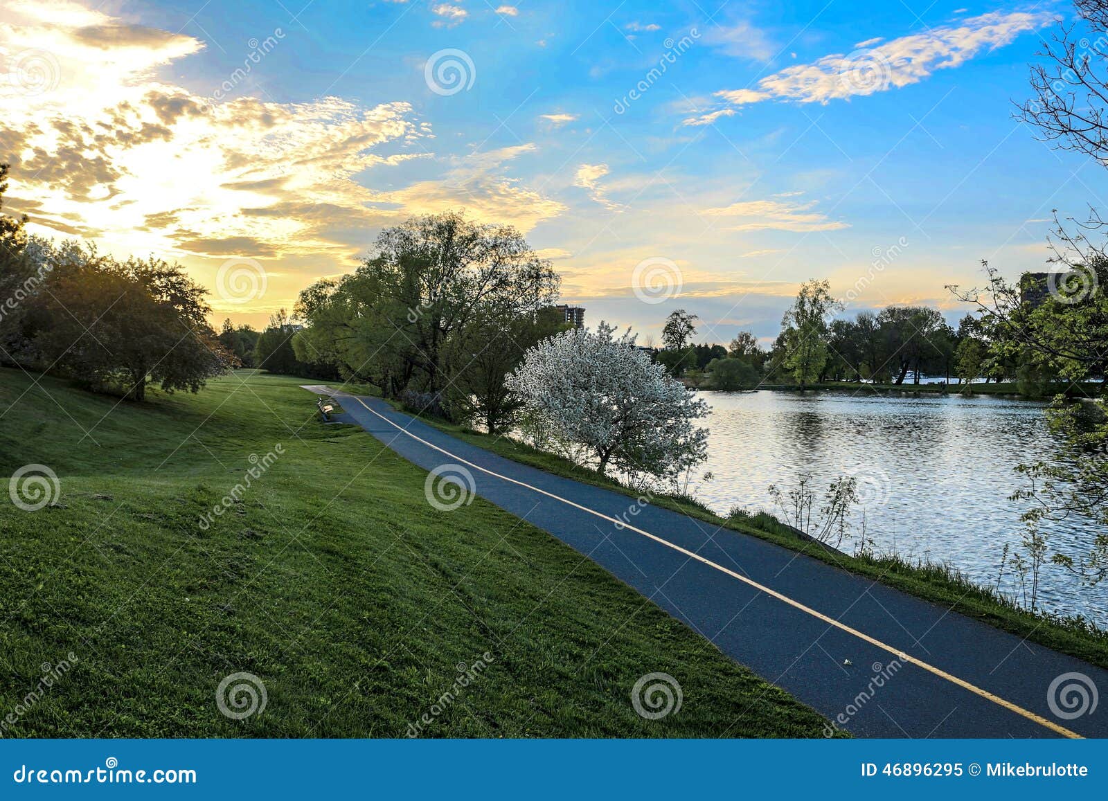 Bike Path beside River stock image. Image of bike, bicycle - 46896295