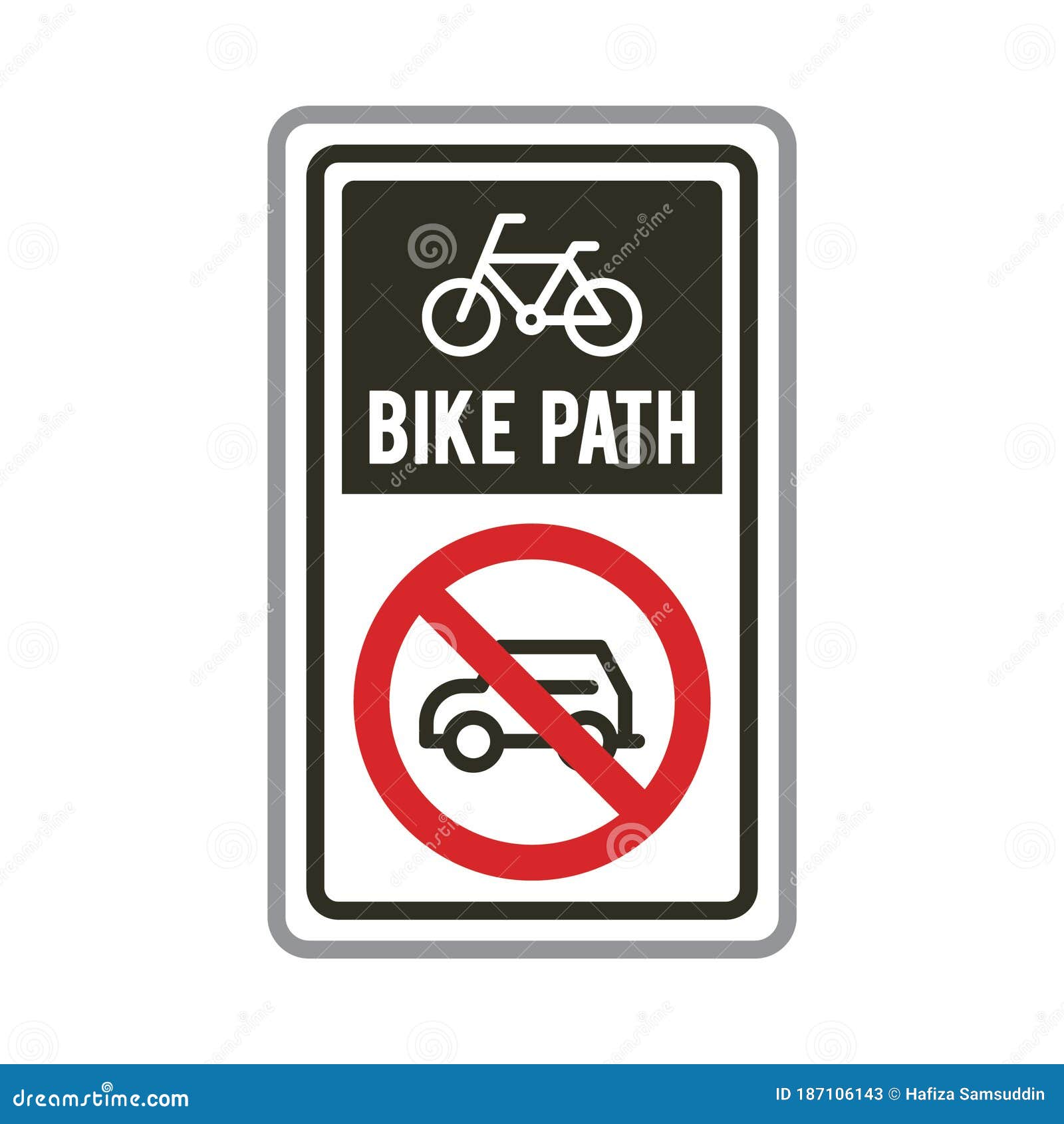 Bike Path Road Sign. Vector Illustration Decorative Design Stock Vector ...