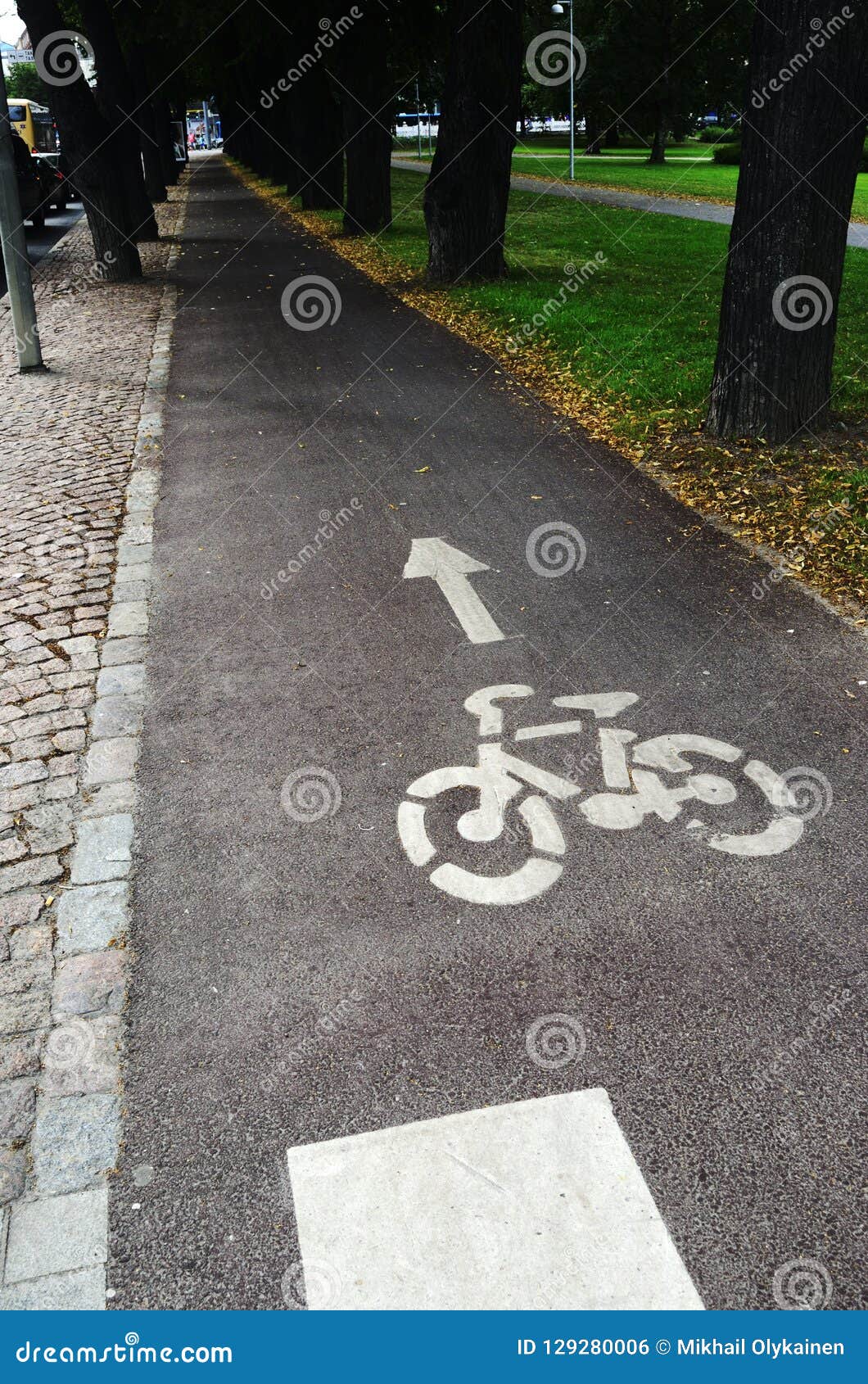 Bike path sign and arrow stock photo. Image of bike - 129280006