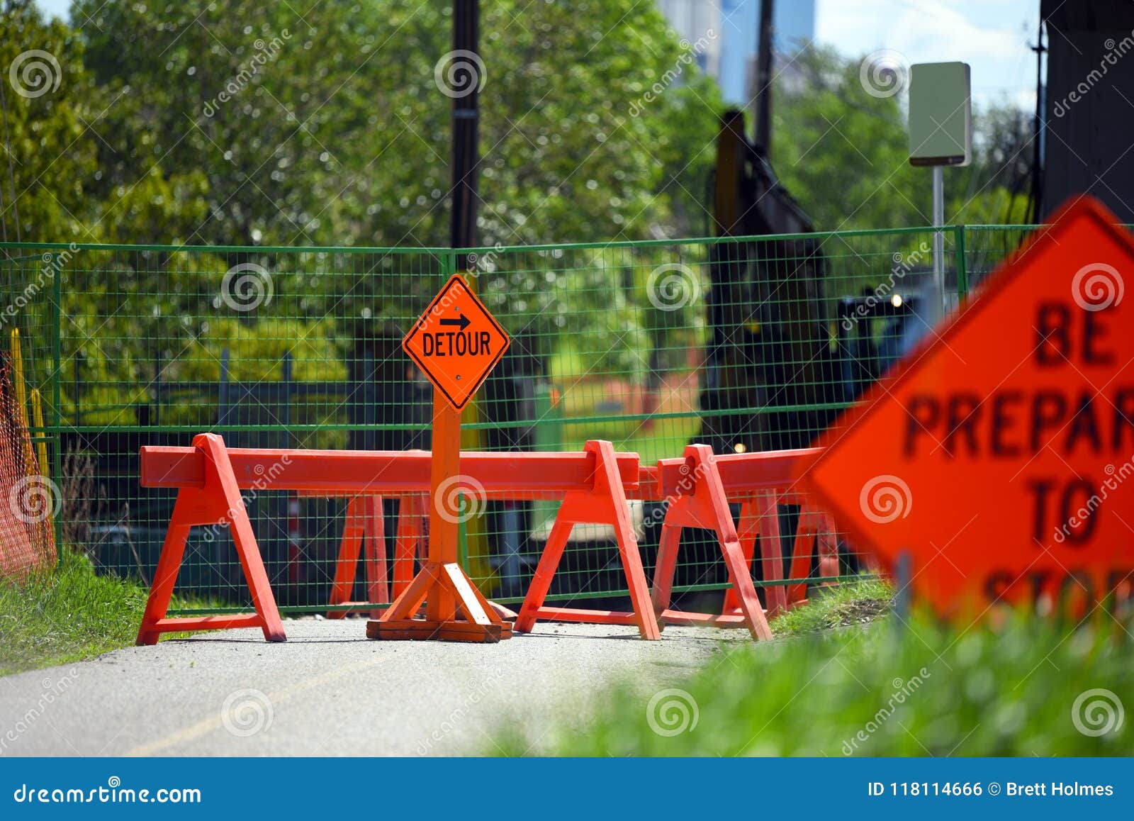 Bike Path Under Construction Stock Photo - Image of park, people: 118114666