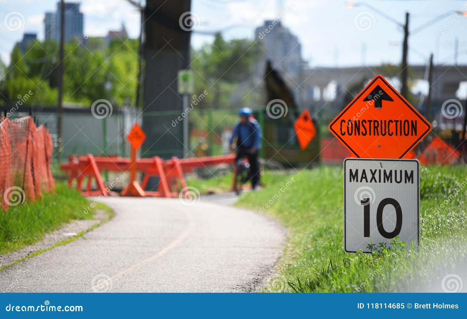 Bike Path Under Construction Stock Image - Image of cycle, caution ...