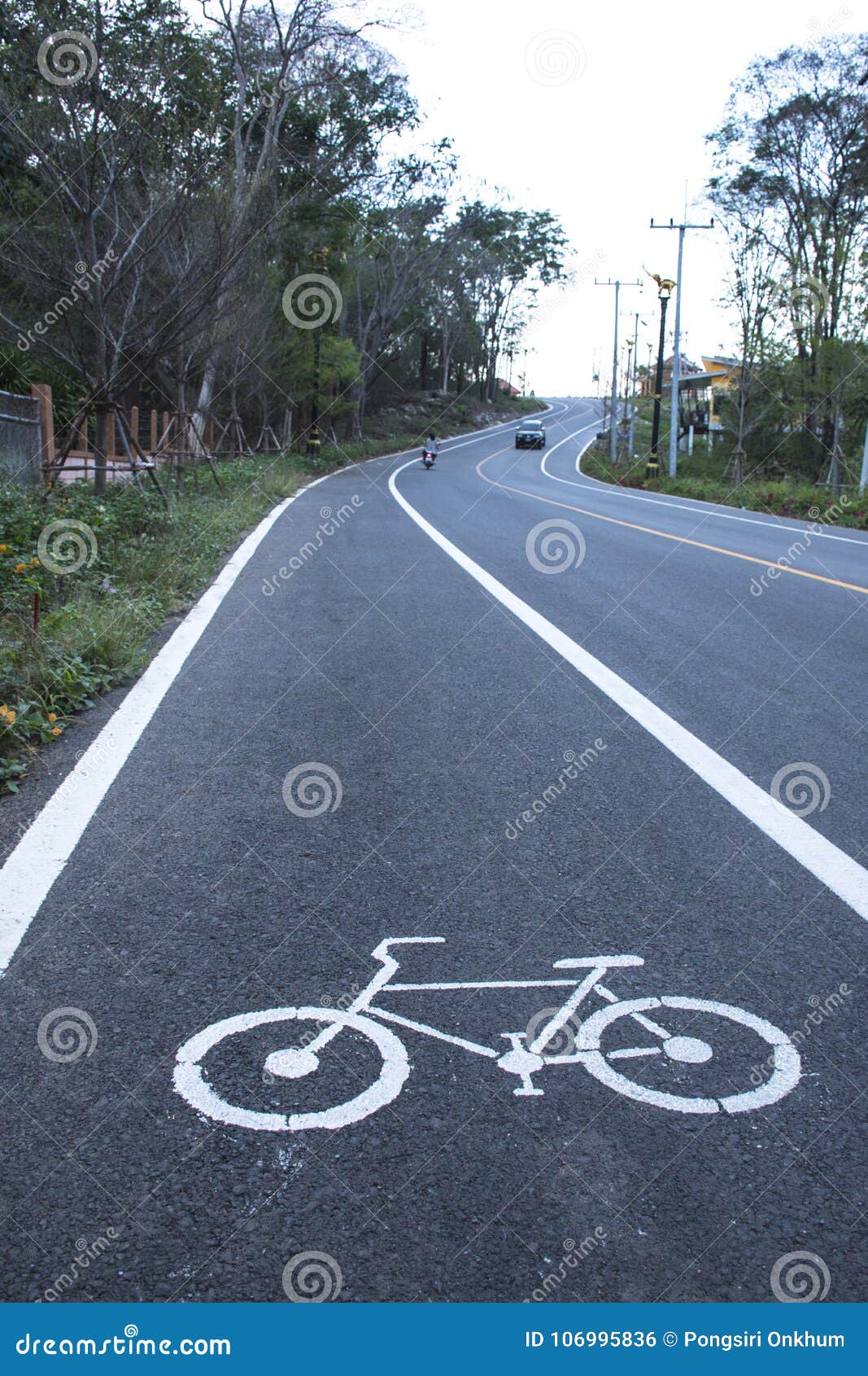 Bike pathway stock photo. Image of path, pathway, uphill - 106995836