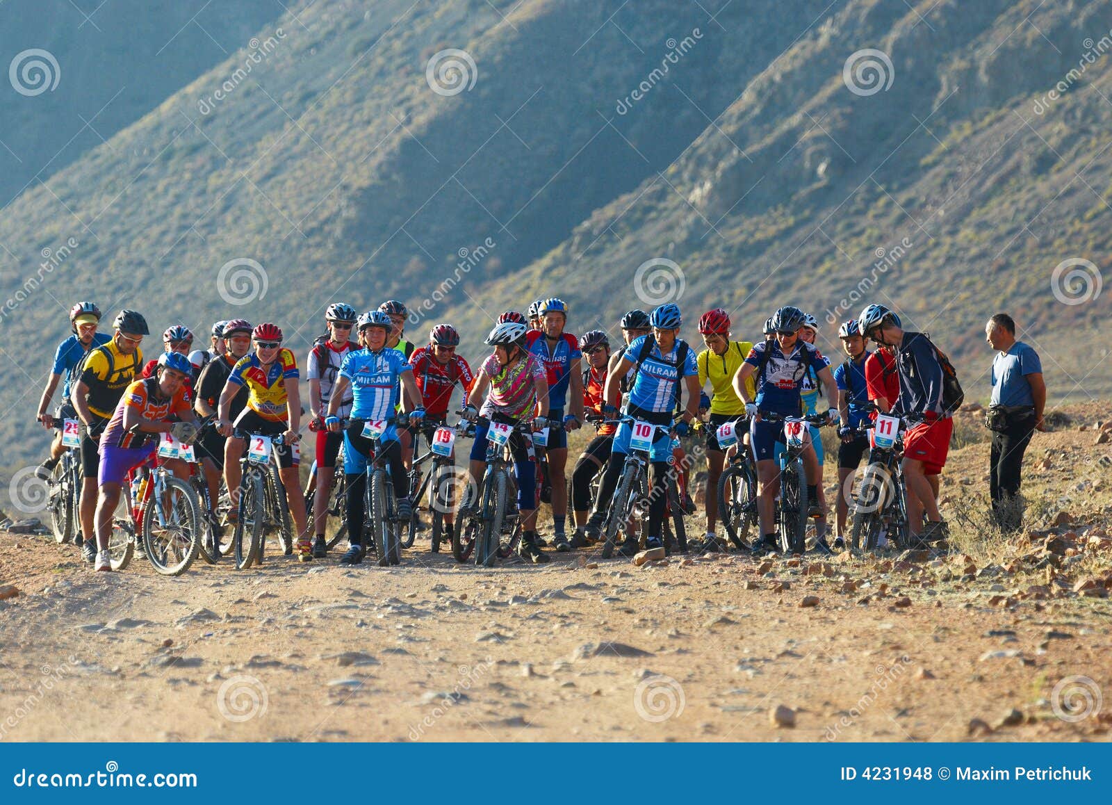 Bike race start editorial stock photo. Image of adventure - 4231948