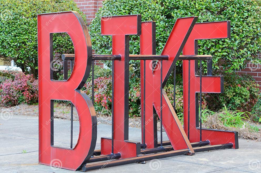 Bike Rack stock photo. Image of bicycle, bike, words - 18603938