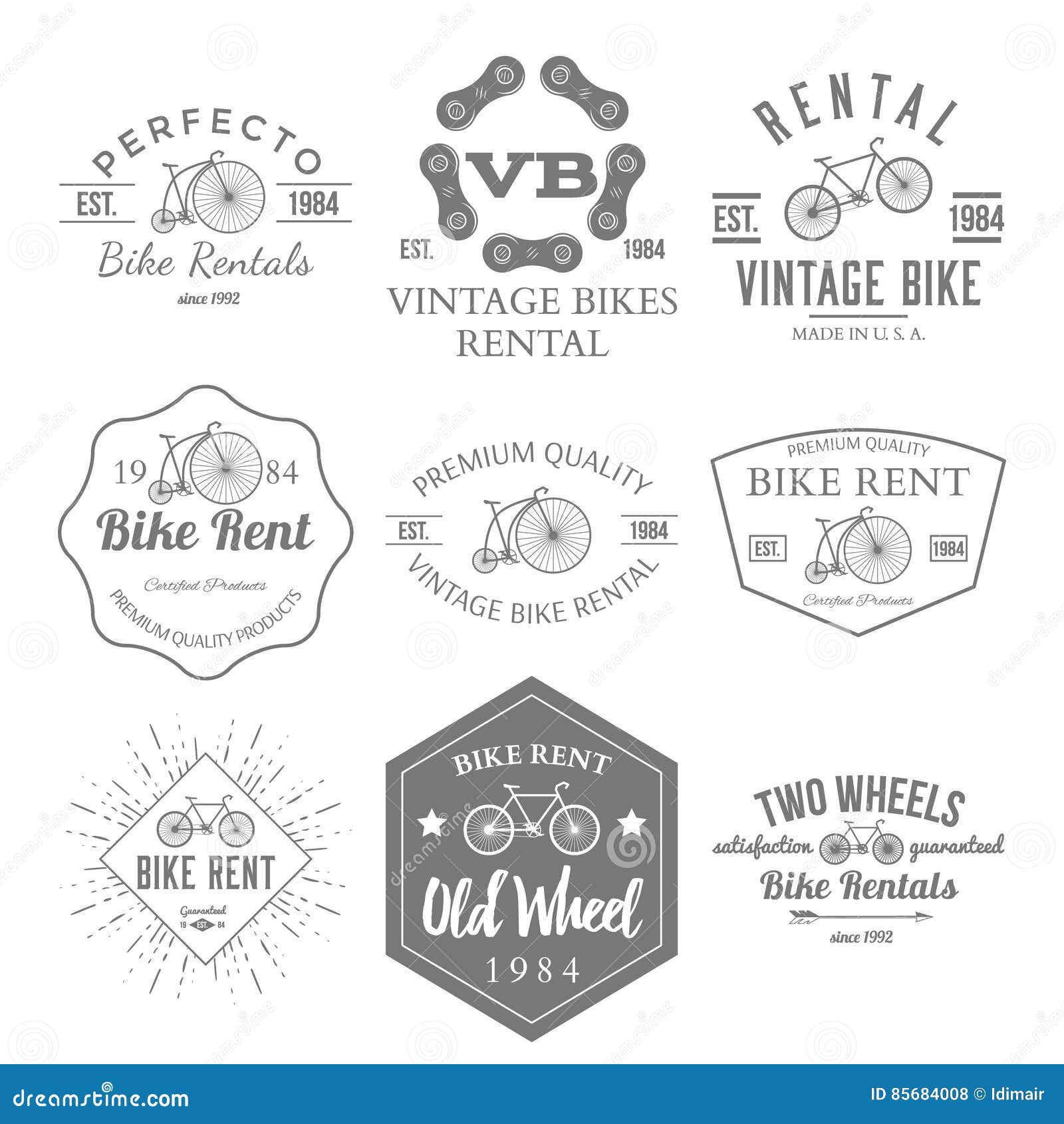 Bike Rent Label and Badges Design. Vector Stock Vector - Illustration ...