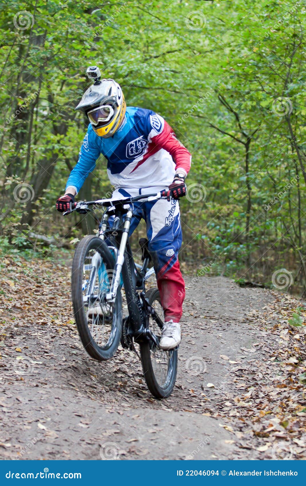 Bike Riders at Downhill Competition. Editorial Stock Image - Image of ...