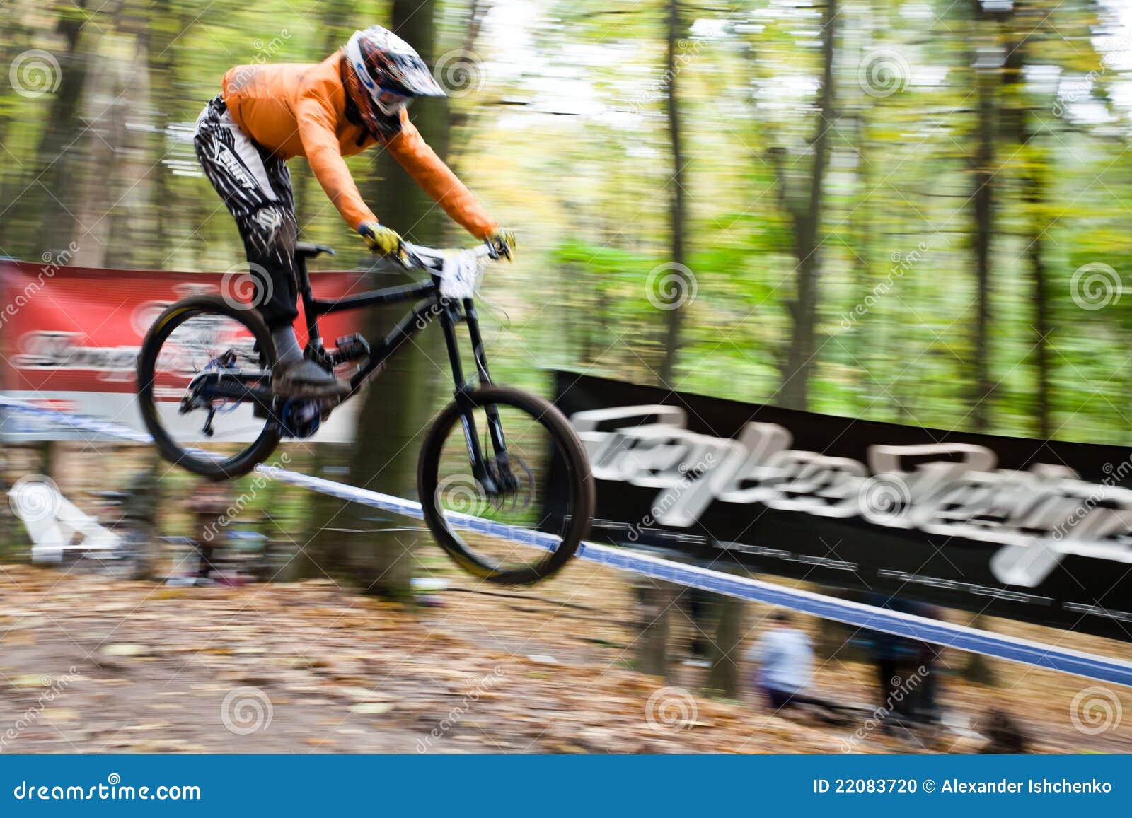 Bike Riders at Downhill Competition. Editorial Image - Image of haste ...