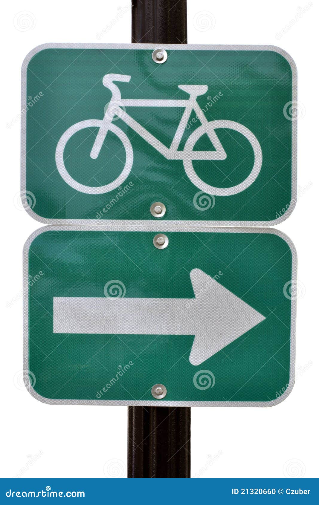 Bike Route Green Road Sign In California, USA. Bicycle Lane Singpost ...