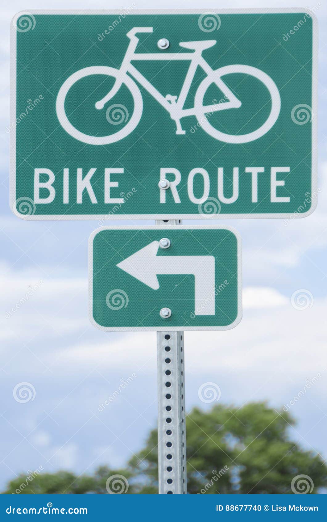 Bike Route Sign stock photo. Image of road, advice, access - 88677740