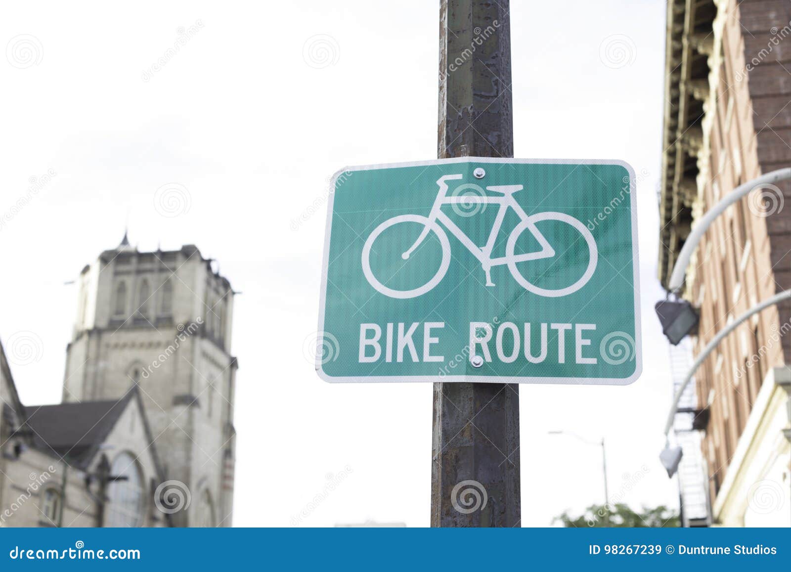 Bike Route Sign stock image. Image of shape, bike, path - 98267239