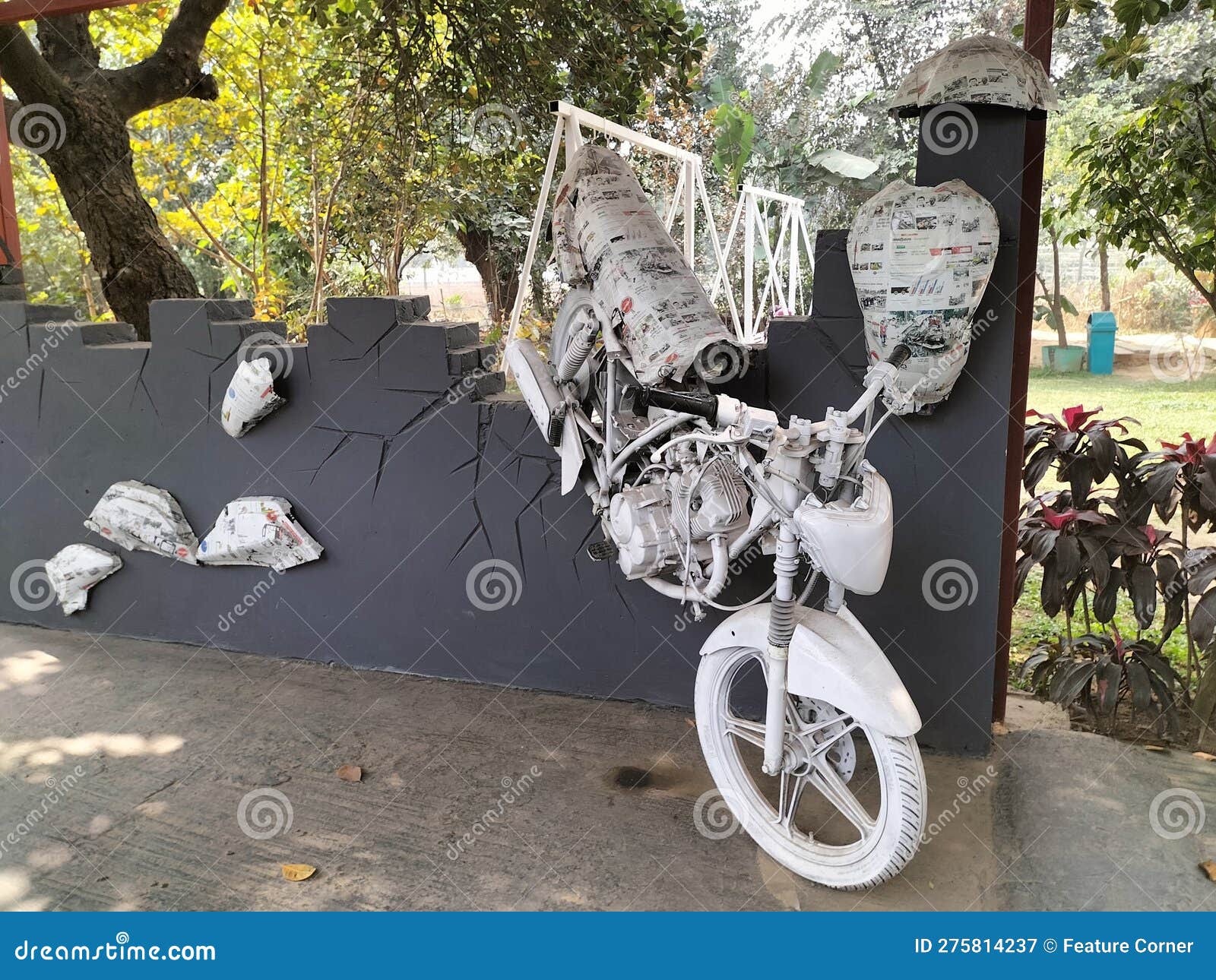 Bike Sculpture of Accident & Break the Wall by Bike Stock Image - Image ...