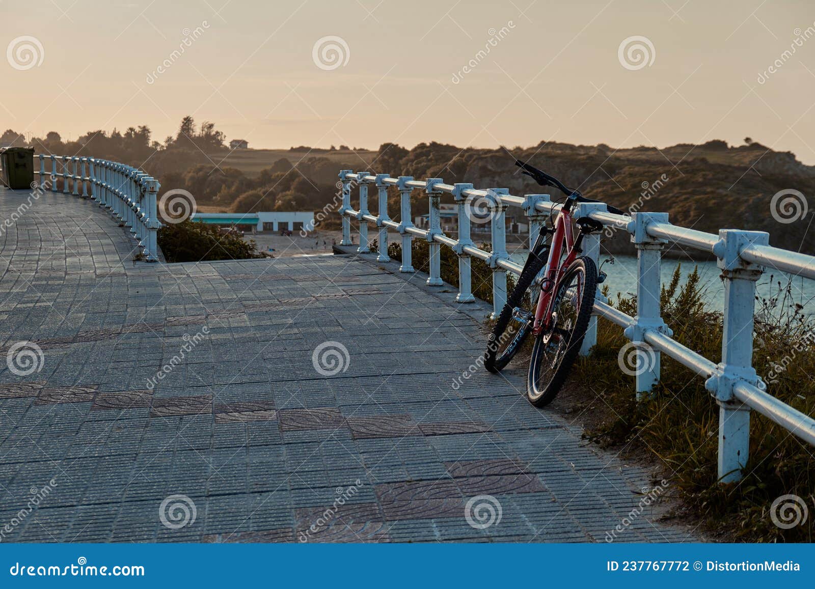 Bike on the seafront stock photo. Image of street, pier - 237767772