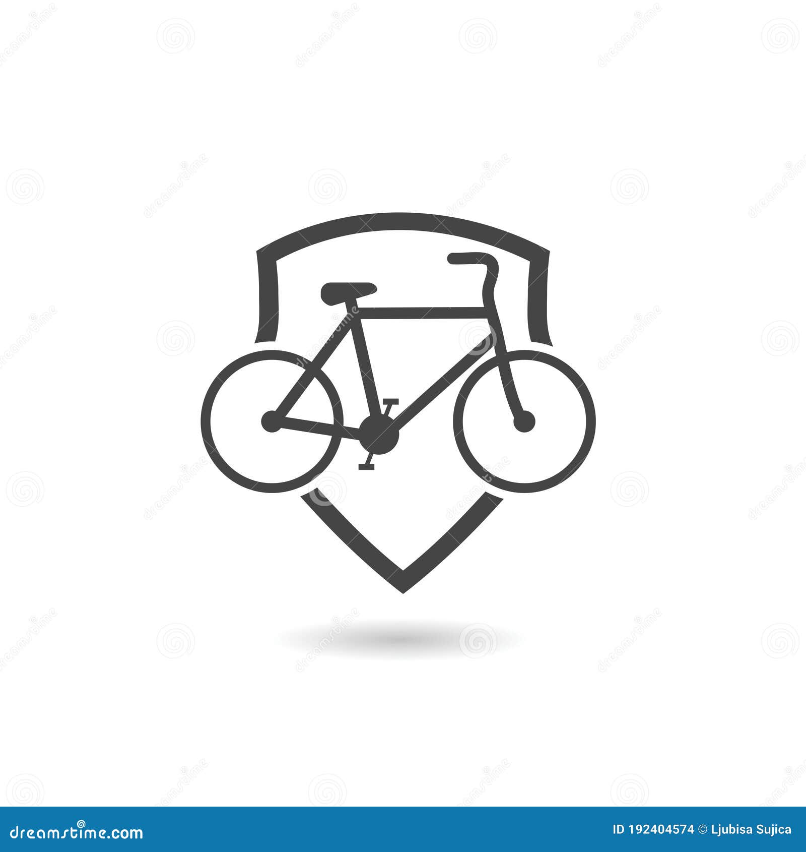 Bike Shield Icon with Shadow Stock Vector - Illustration of quality ...