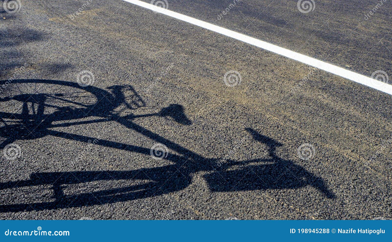 Bike Silhouette and Shadow, Bike Shadow on Asphalt Road Stock Photo ...