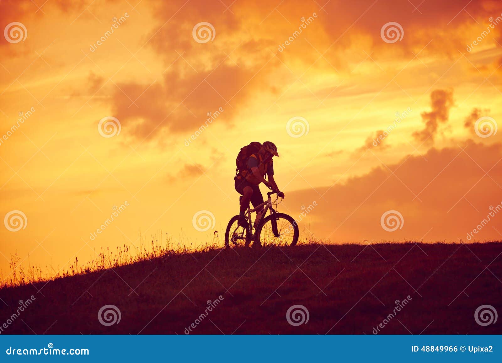 Bike in sunrise stock photo. Image of rest, mountain - 48849966
