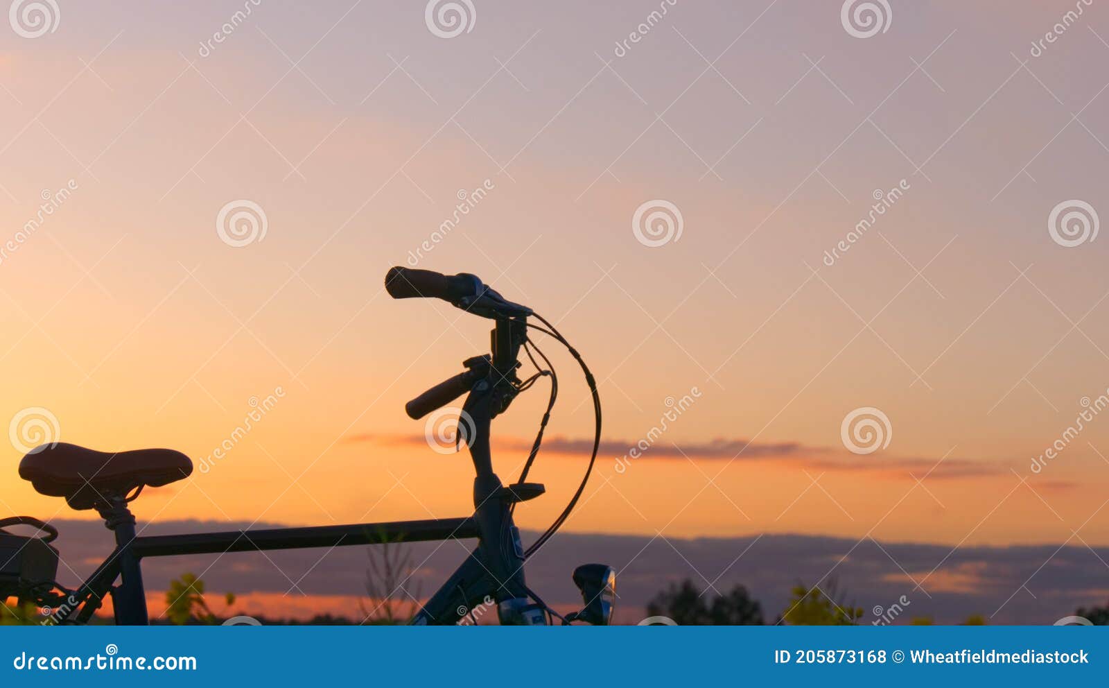 The Bike at Sunset in Silhouette Stock Photo - Image of beautiful ...