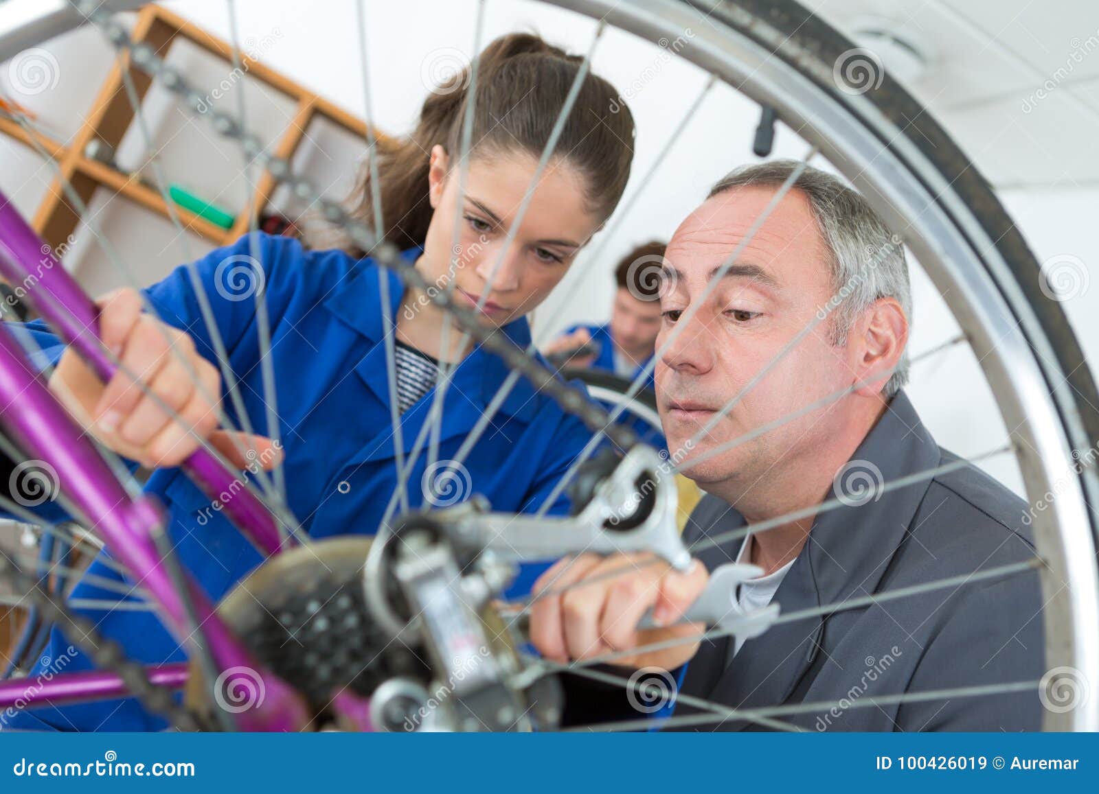 Bike Technician and Teacher Stock Image - Image of structure ...