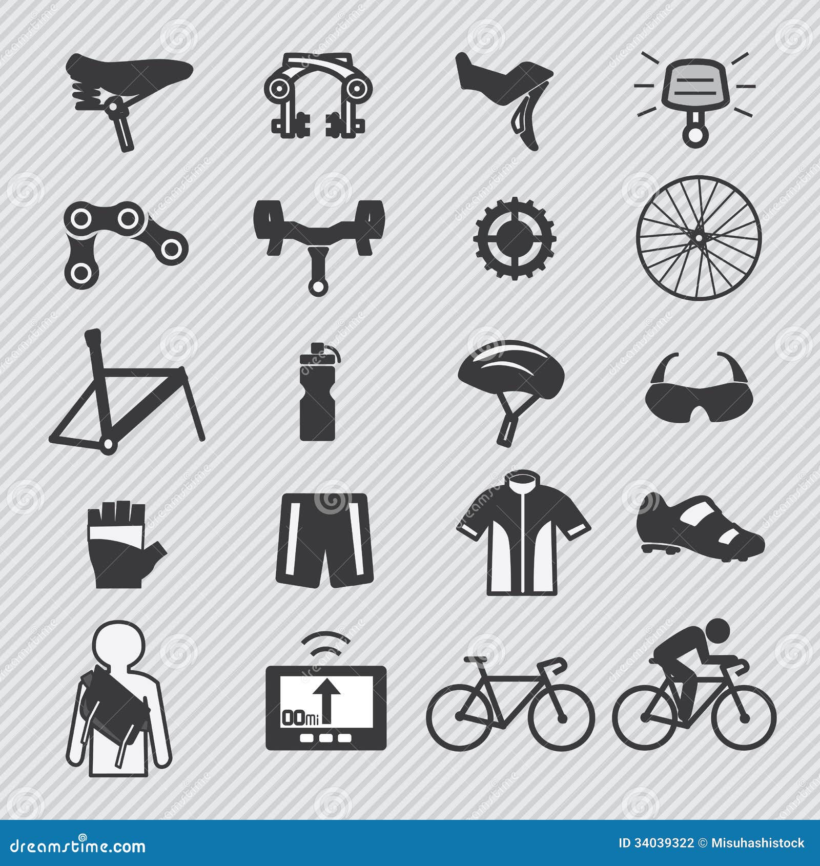 Bike Icon Set Vector Mono Symbol. Stock Image | CartoonDealer.com ...