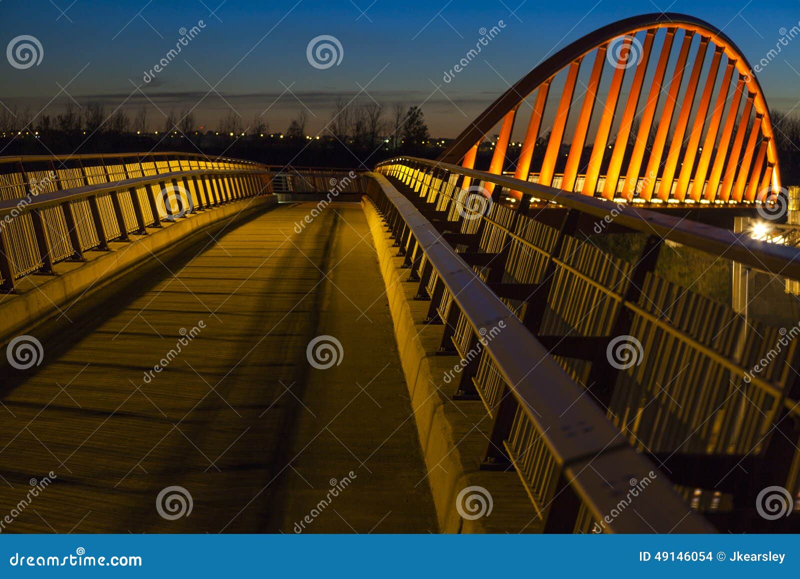 Bike Walker Bridge stock photo. Image of lights, walker - 49146054