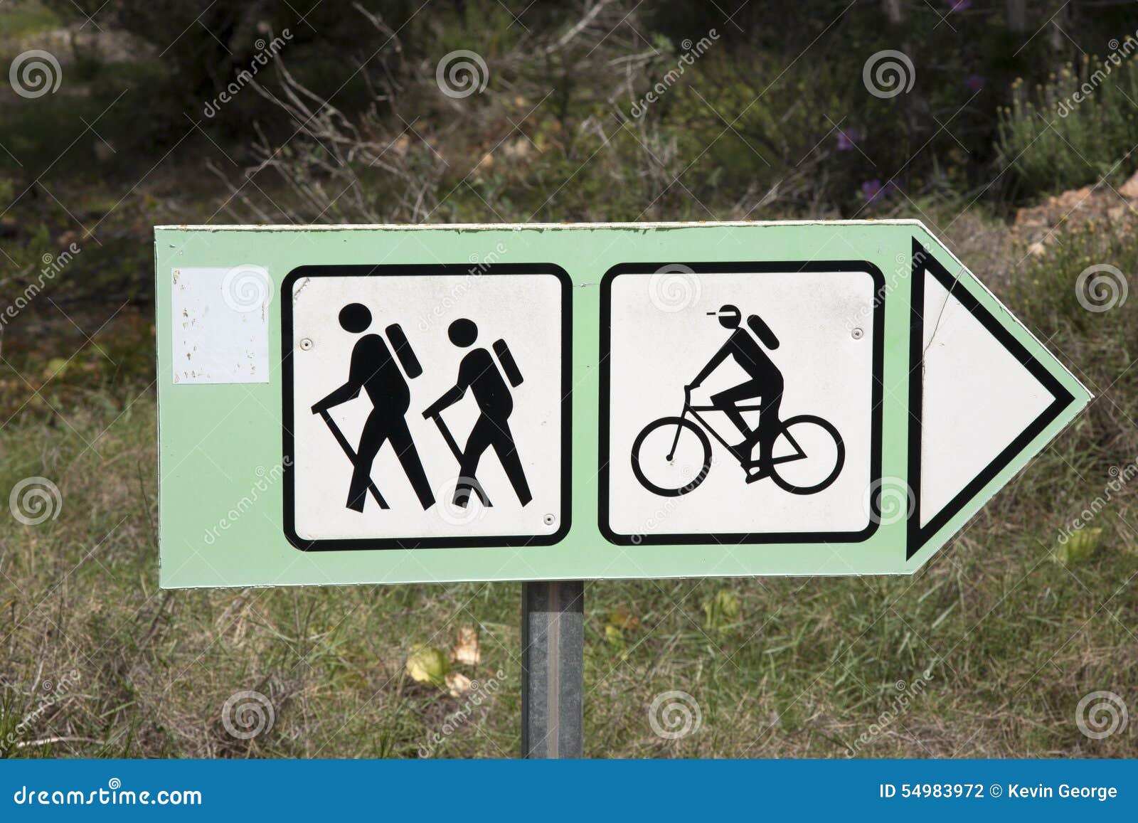 Bike and Walking Sign stock photo. Image of trek, sport - 54983972