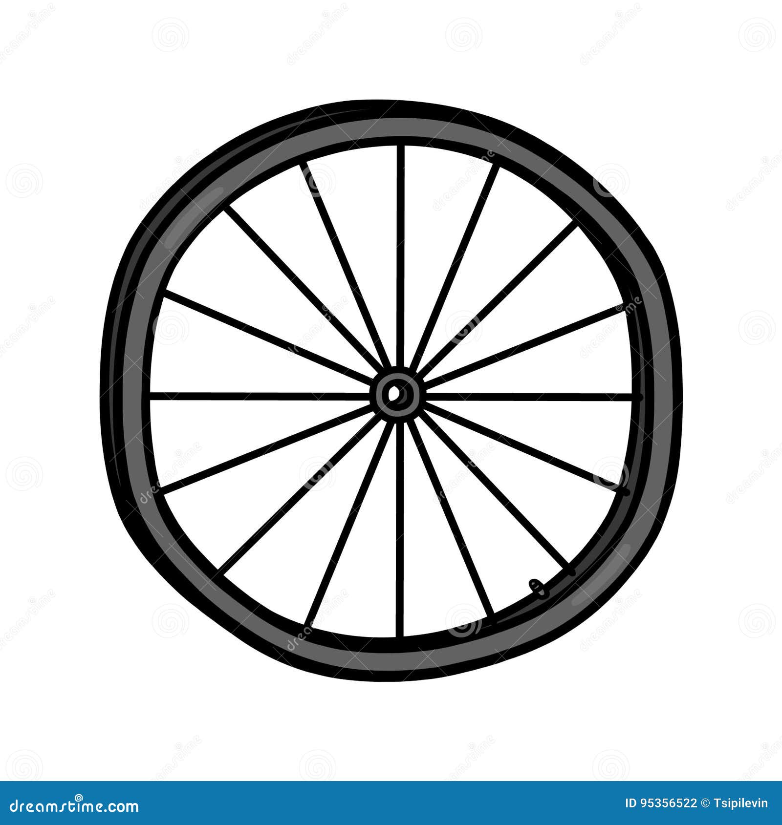 Isolated Bike Wheel Cartoon on White Background Stock Illustration ...