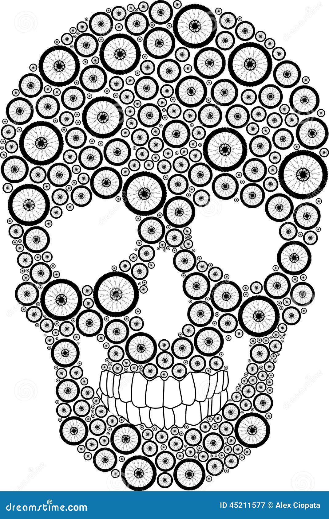 Bike wheel skull stock vector. Illustration of motorbike - 45211577