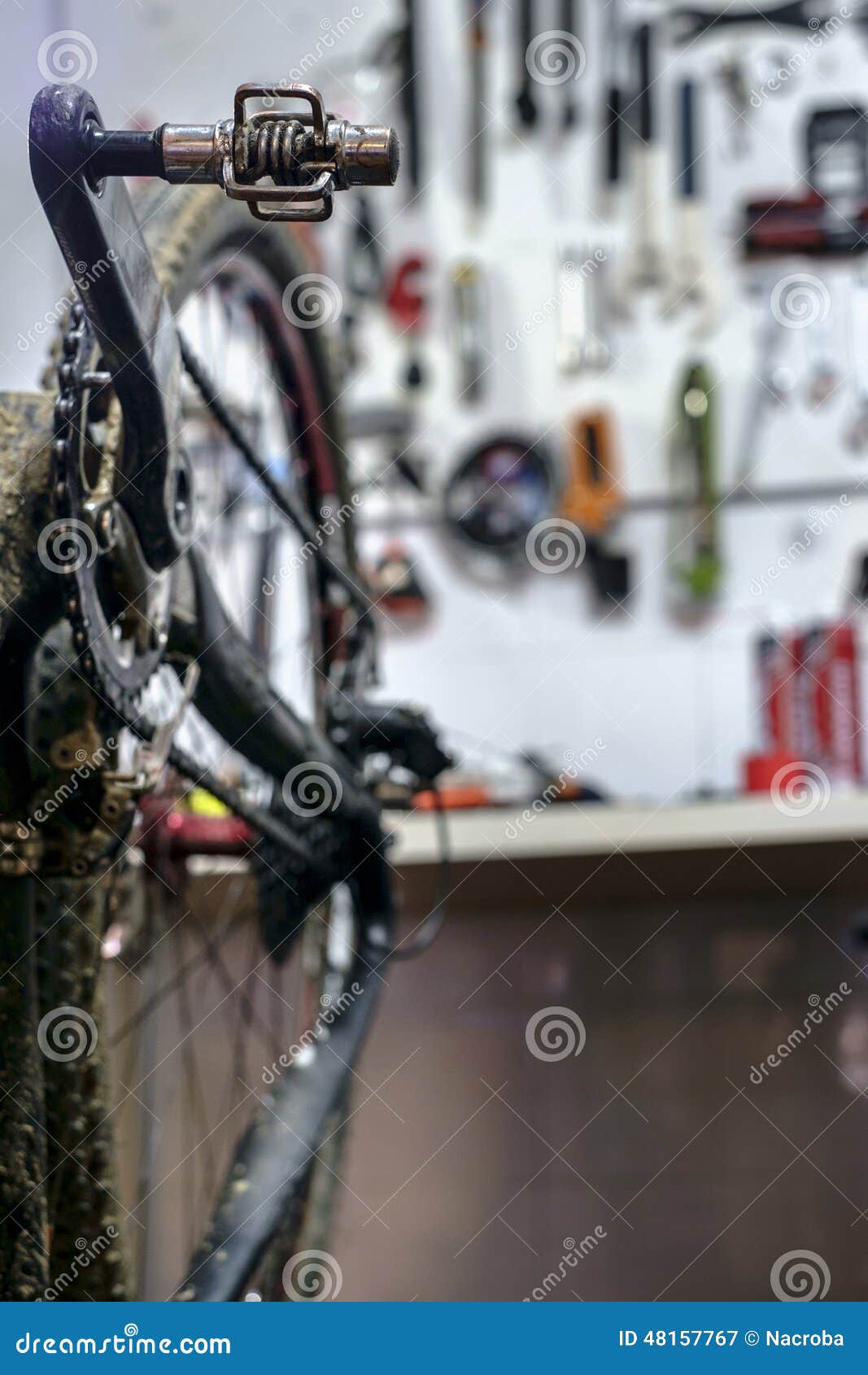 Bike workshop stock image. Image of bike, worker, tire - 48157767
