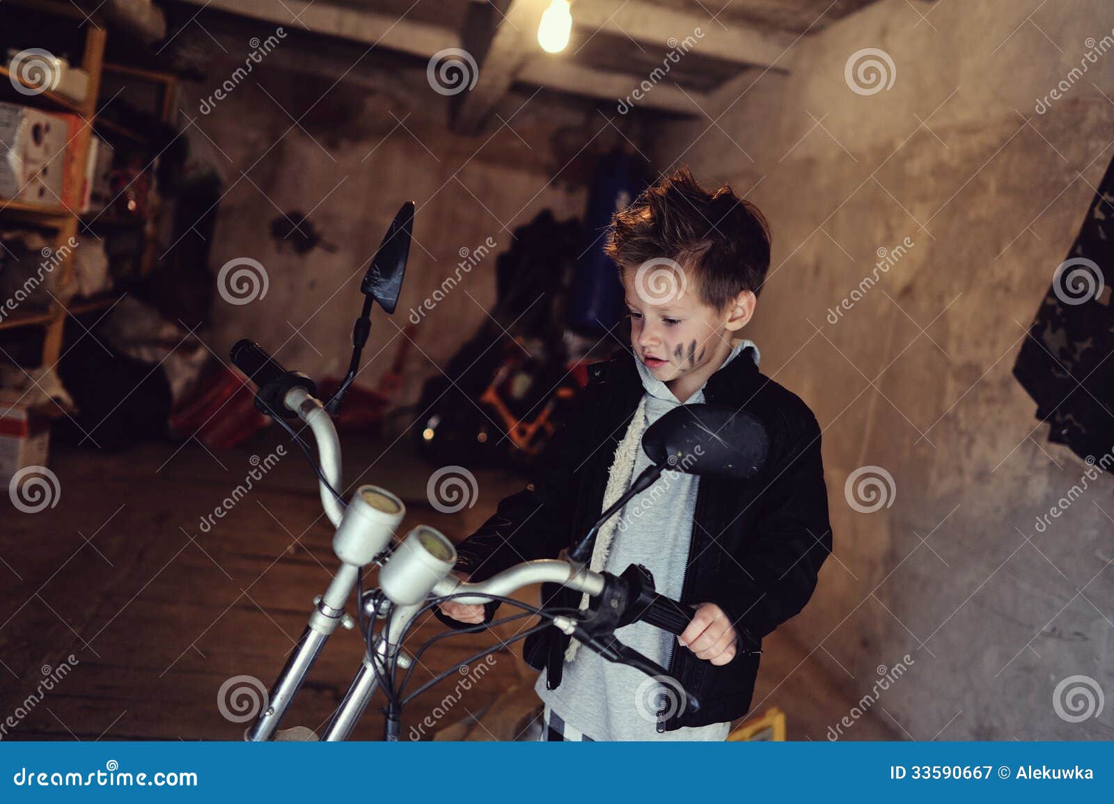 Biker boy stock image. Image of caucasian, looking, dirty - 33590667