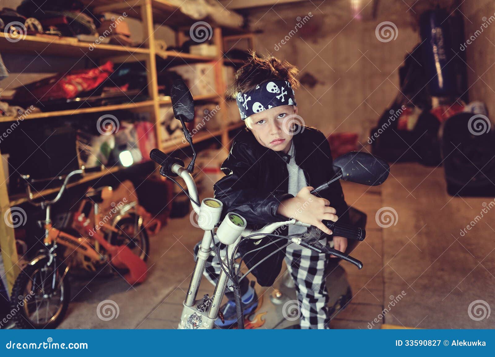 Biker boy stock image. Image of rocker, biker, lifestyle - 33590827