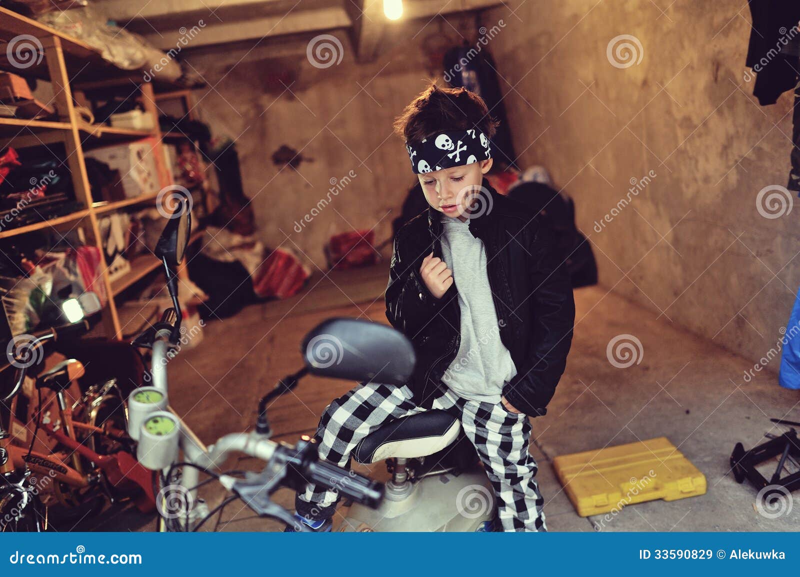 Biker boy stock image. Image of children, rocker, lifestyle - 33590829