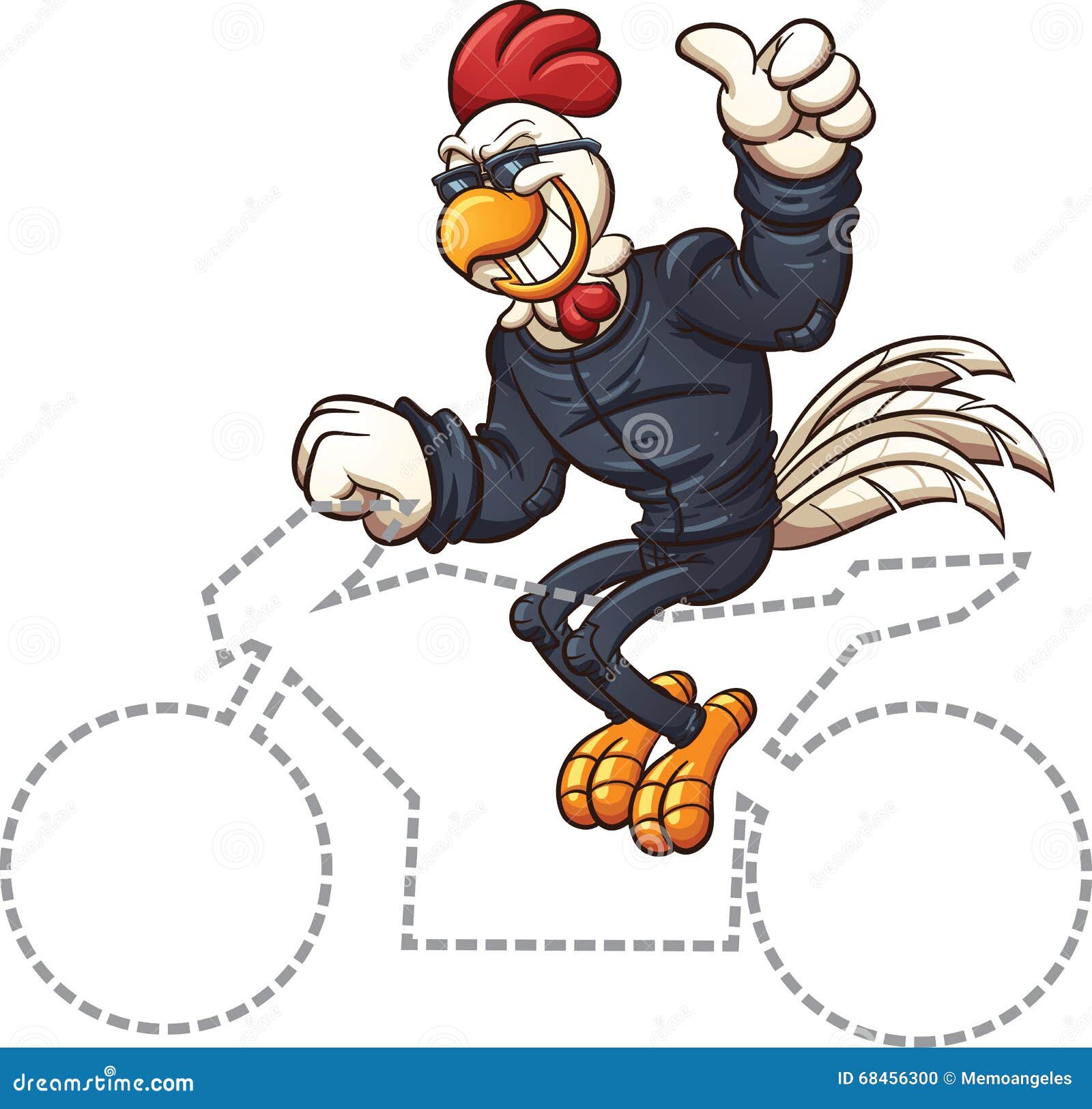 Biker chicken stock vector. Illustration of vector, clip - 68456300