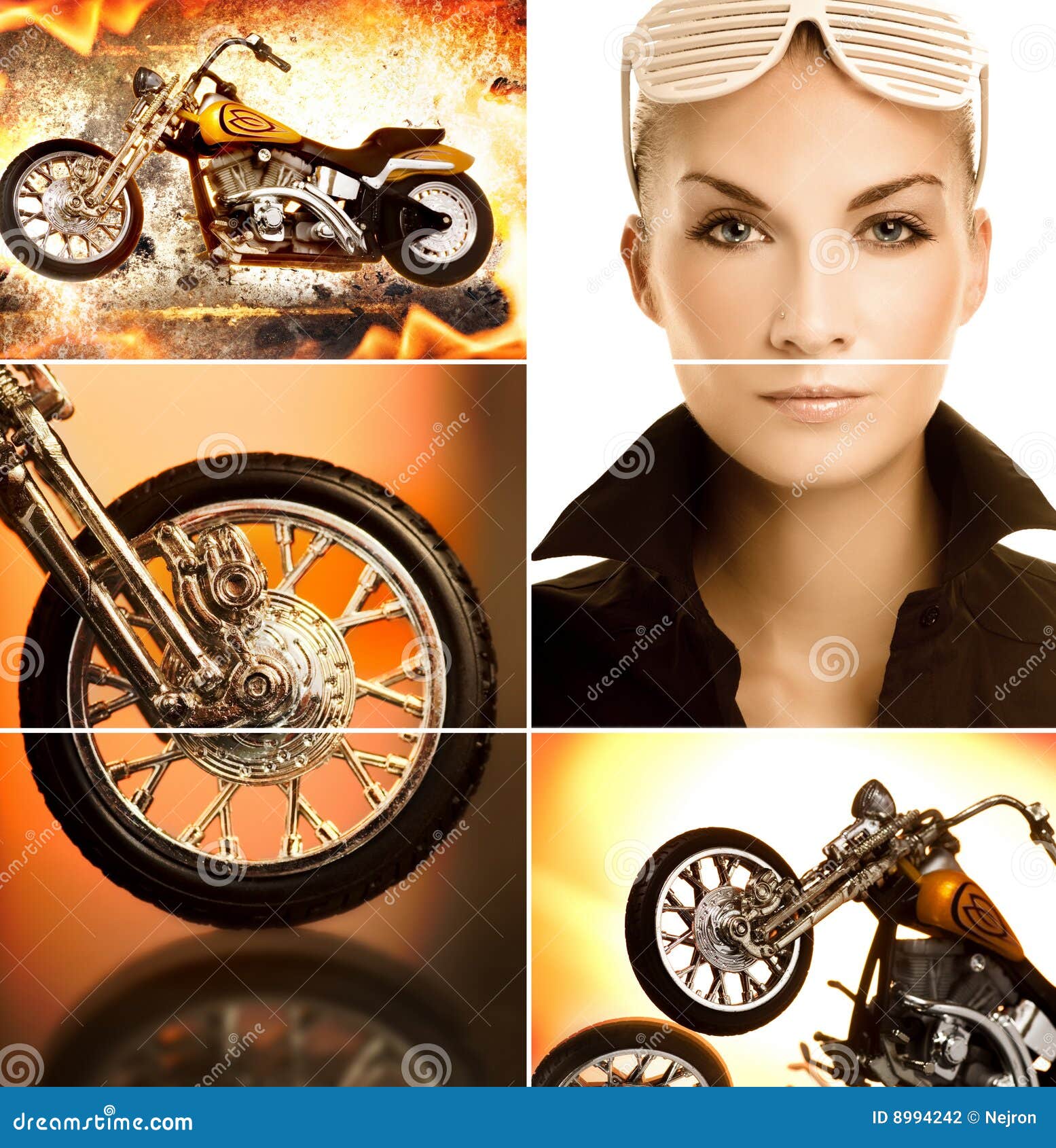 Biker collage stock photo. Image of fire, freedom, design - 8994242