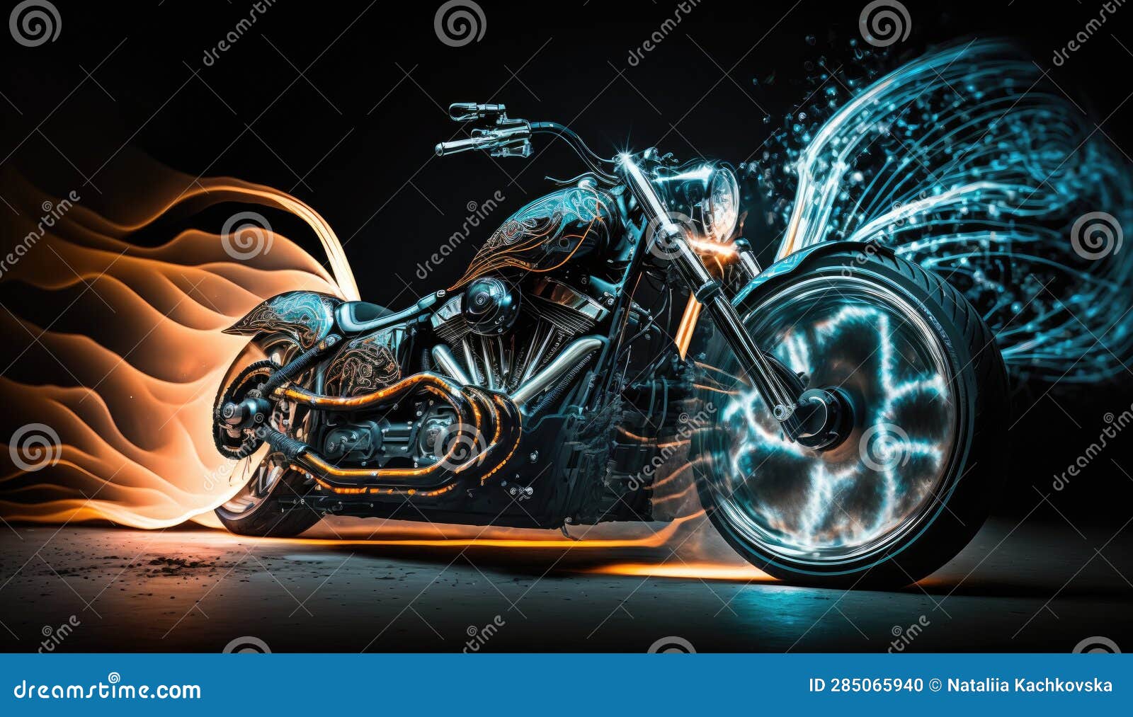 Biker on a Cool Classic Motorcycle Stock Illustration - Illustration of ...