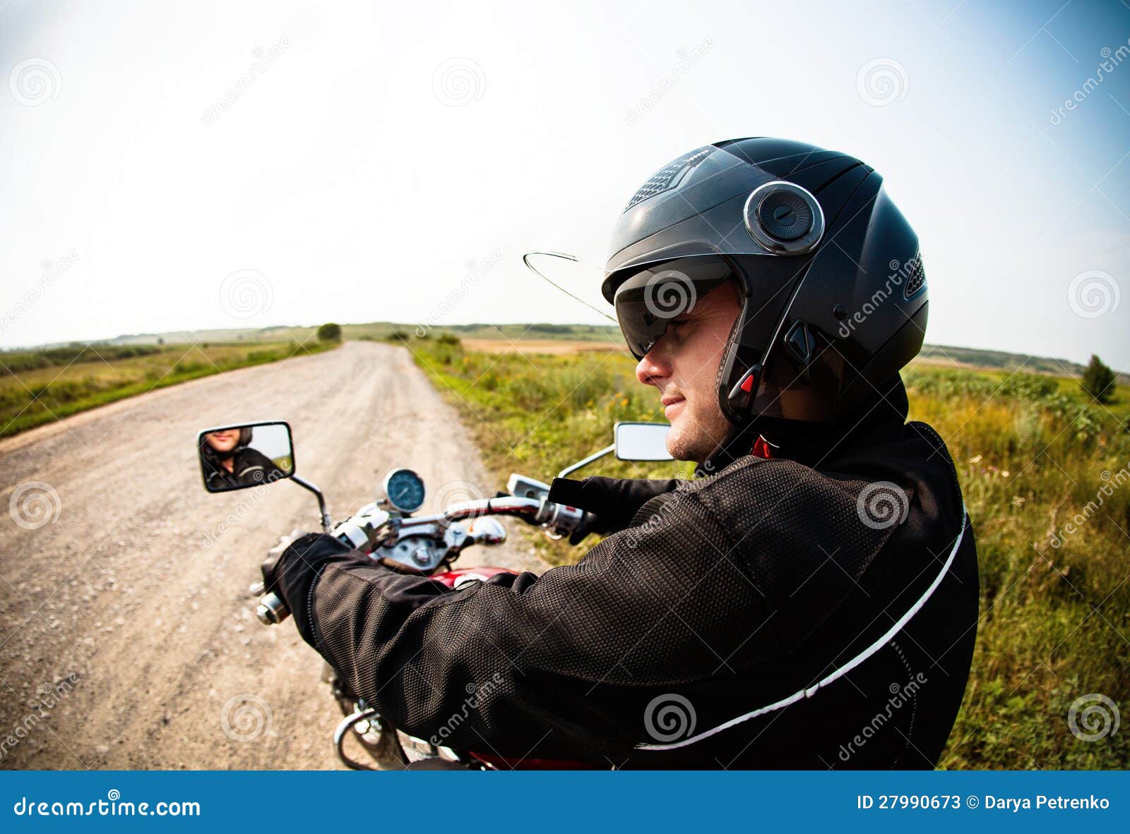 Biker on the country road stock image. Image of bike - 27990673
