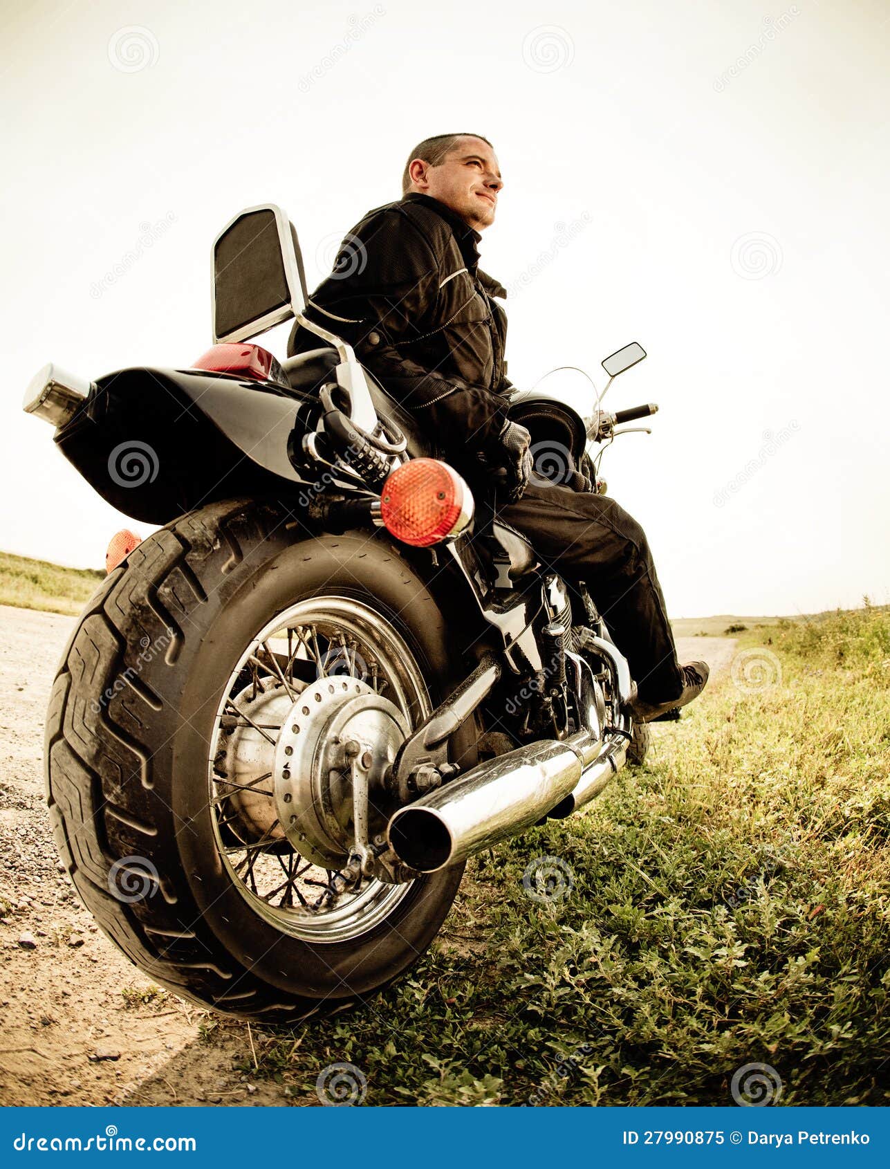 Biker on the country road stock image. Image of motorcycle - 27990875
