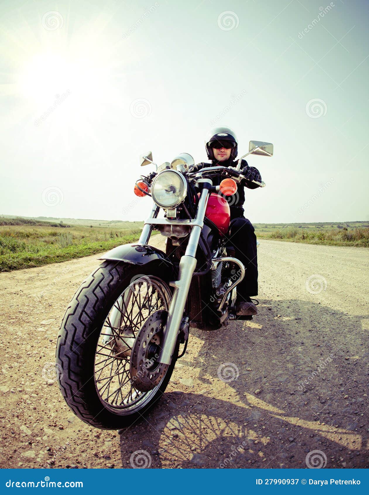 Biker on the country road stock image. Image of lifestyle - 27990937