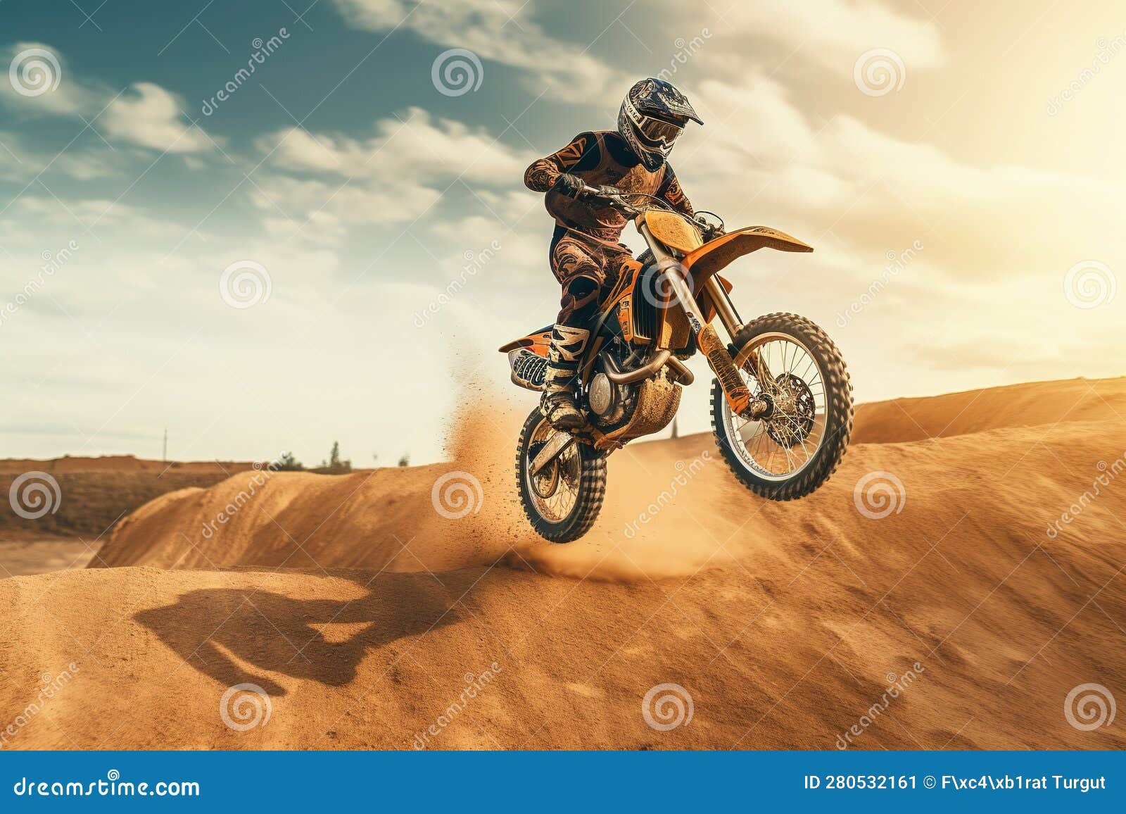 Motorcycle Jumping. by Generative AI Stock Illustration - Illustration ...