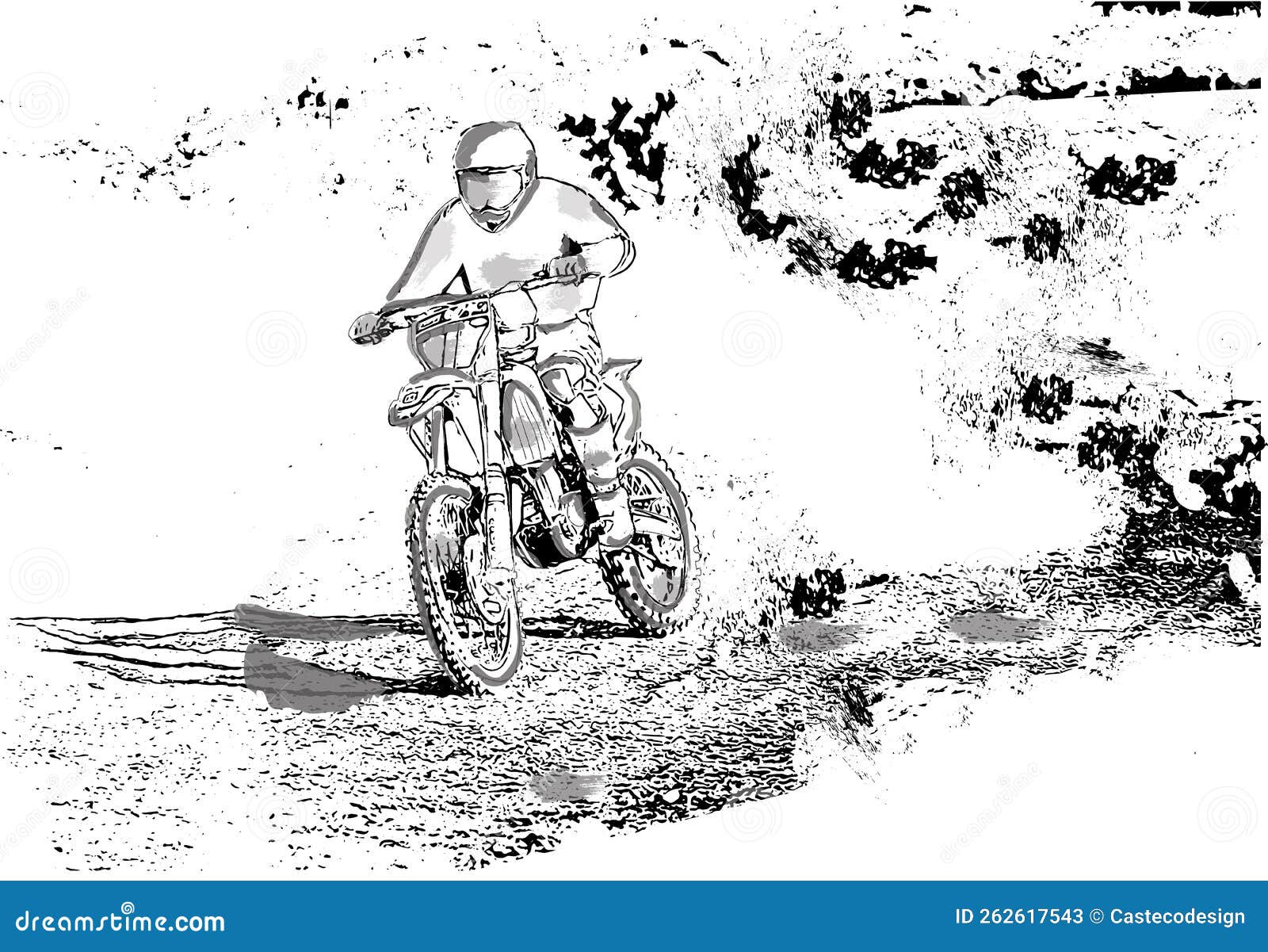Biker Driving with Fast Speed Extreme Competition Vector Illustrations ...