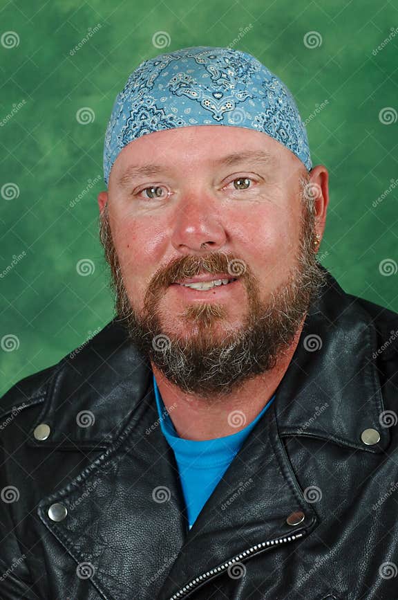 Biker Dude stock image. Image of biker, male, beard, leathers - 1185817