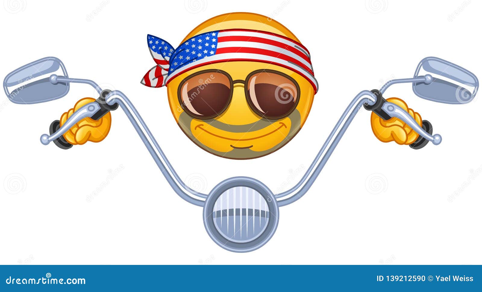 Biker emoticon stock vector. Illustration of heavy, motorcyclist ...