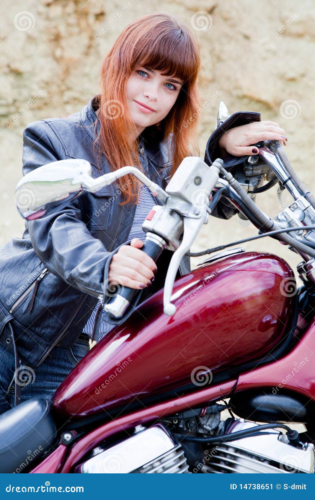 Biker girl on a motorcycle stock image. Image of ride - 14738651