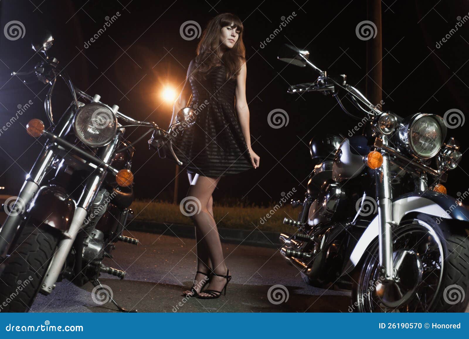 Biker girls stock photo. Image of portrait, outdoors - 26190570