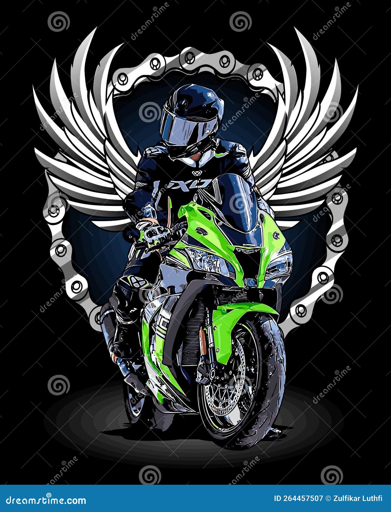 Biker for graphic design stock vector. Illustration of black - 264457507