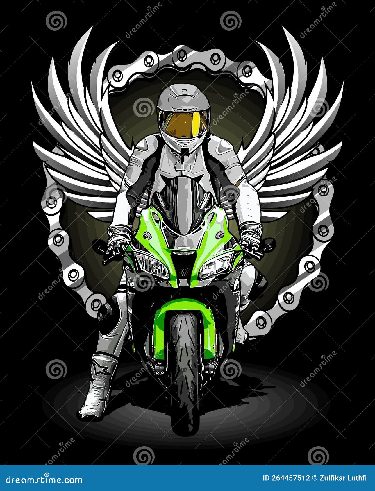 Biker for graphic design stock vector. Illustration of vector - 264457512