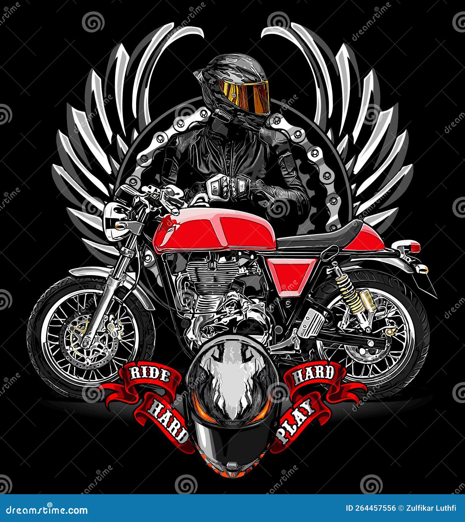 Biker for graphic design stock vector. Illustration of black - 264457556