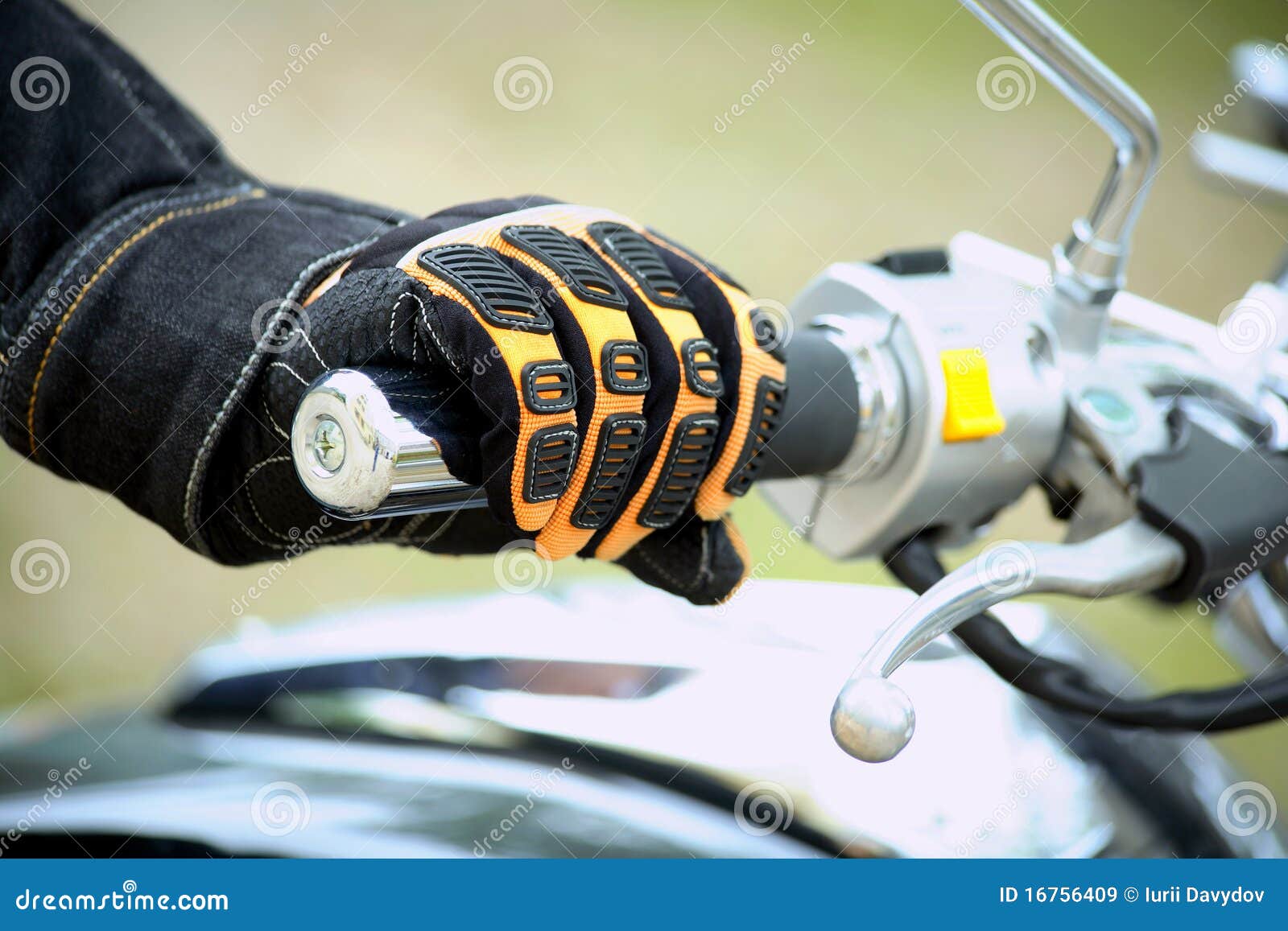 Biker Hand Rests on the Steering Wheel Motorcycle Stock Image - Image ...