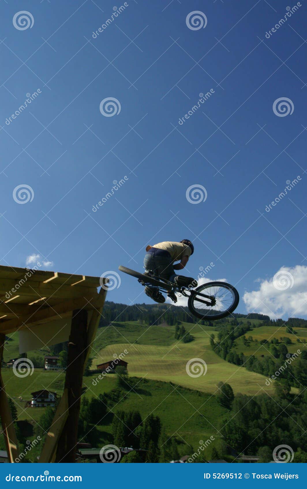 Biker Jump stock photo. Image of terrain, challenge, alps - 5269512